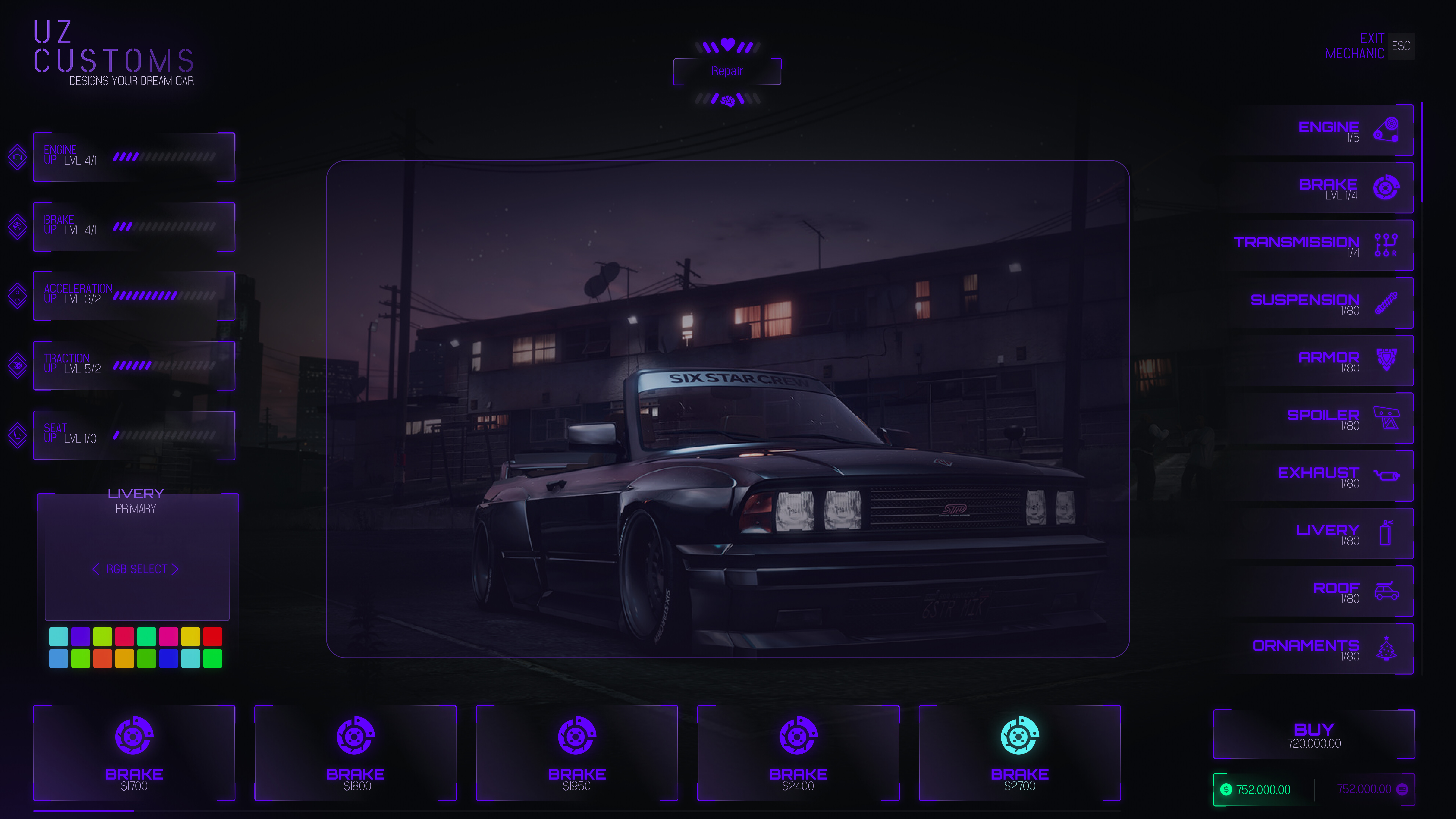 [QBCore - ESX] Trygon Customs | RGB - Color Selection | Adjustable UI ...