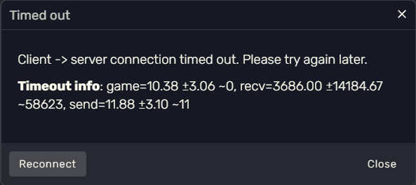 Timed out issue - FiveM Client Support - Cfx.re Community