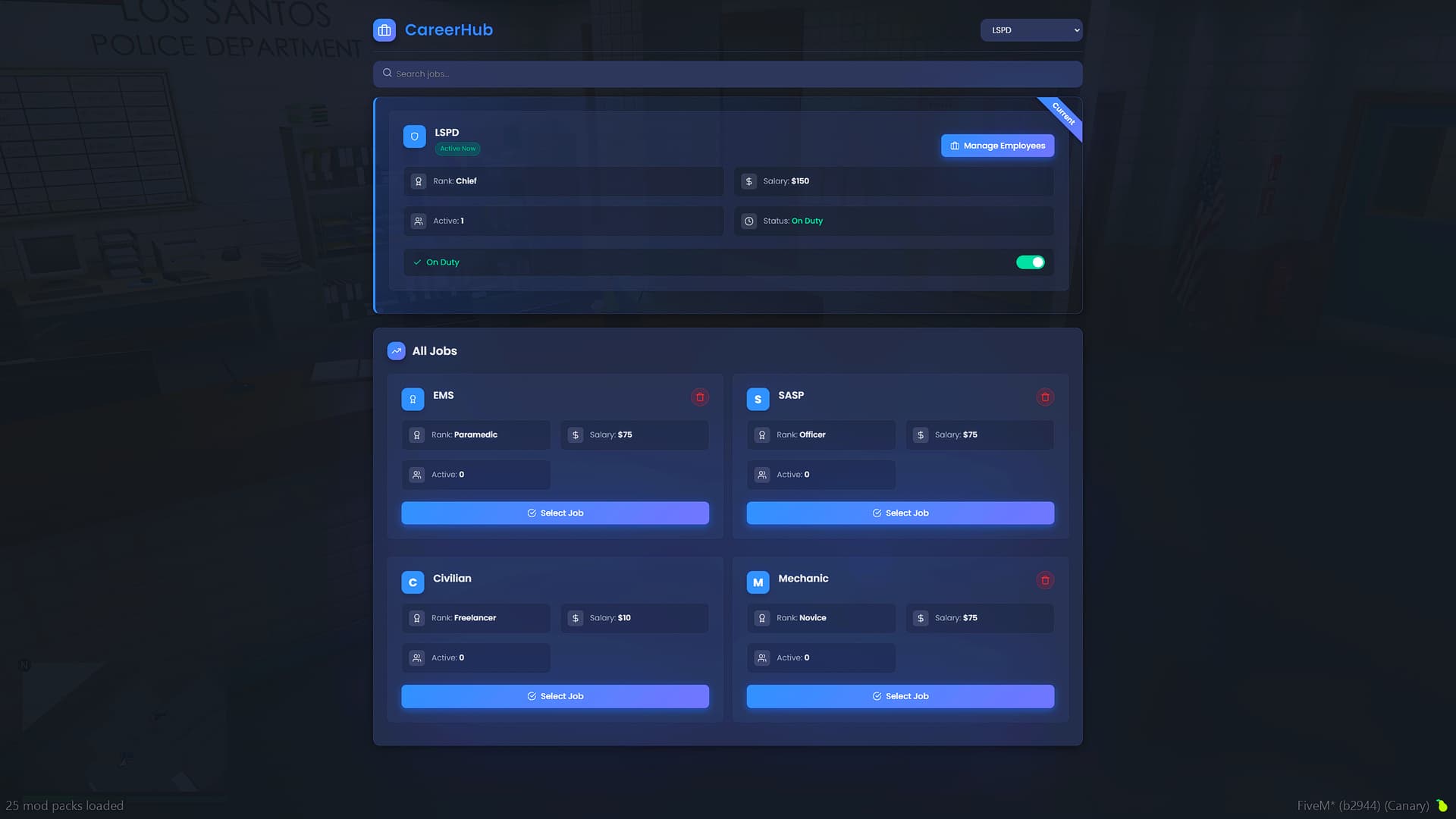 CareerHub Multijob (Management, Easy Job Switch, Job Stations) - FiveM ...