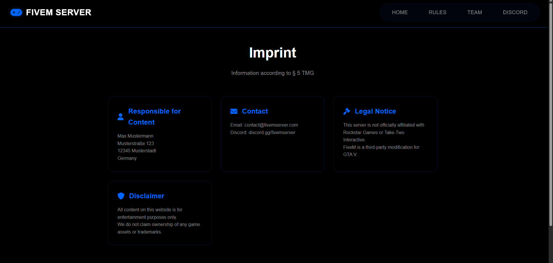 SirRezi_Website – Modern Server Website Template for FiveM [Free ...