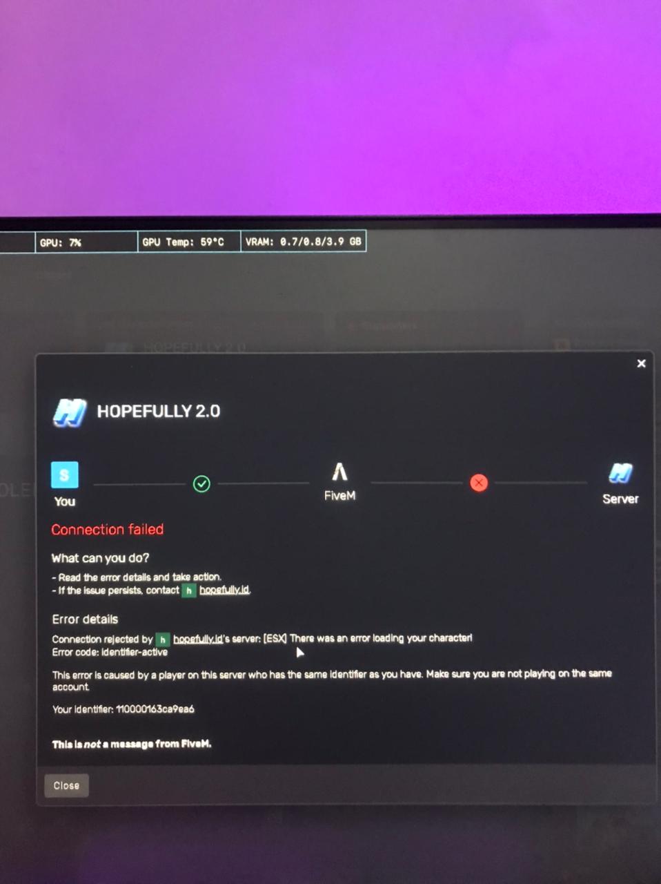 I can't joinned to the servers because i make fault but im appologize ...