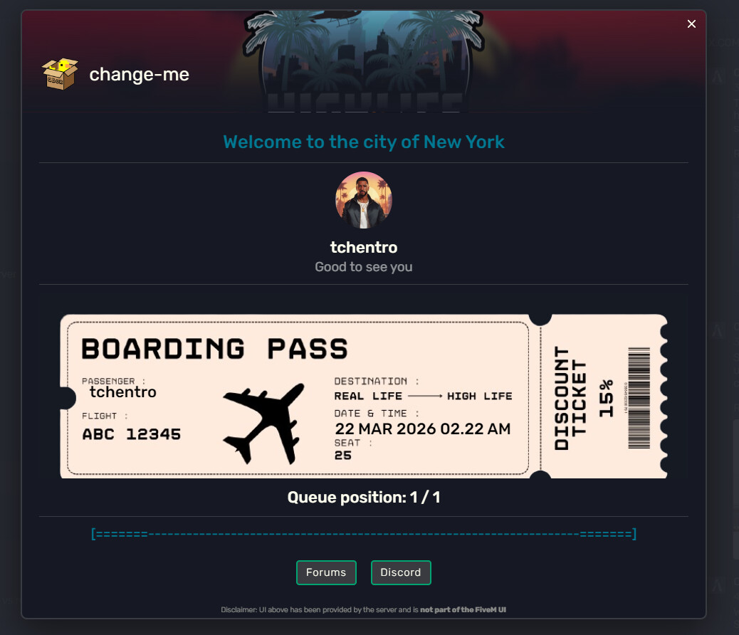 [PAID] FiveM Queue - Advanced FiveM Queue with Banner Boarding Pass ...