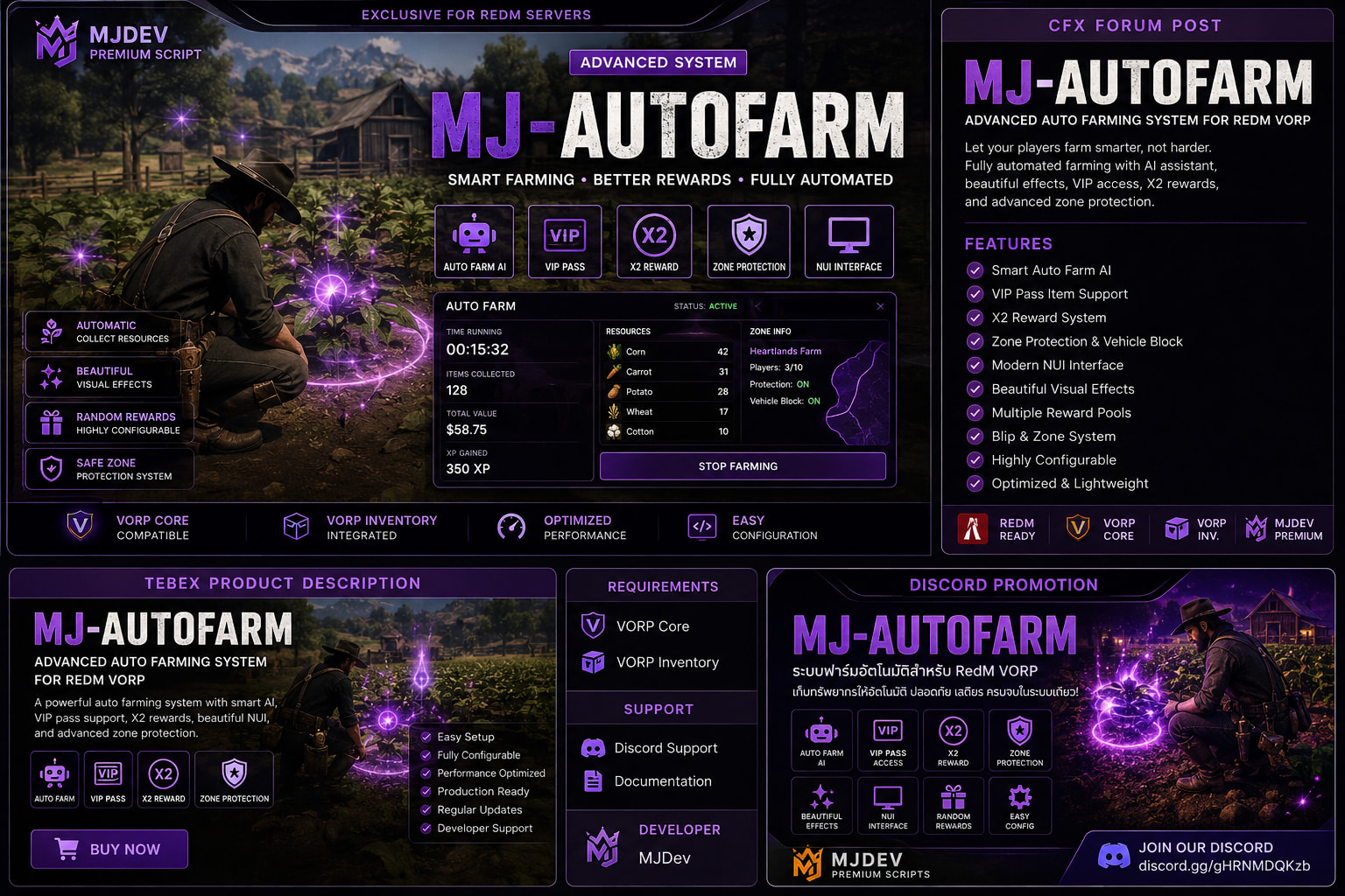MJ-AutoFarm RedM VORP RSG - RedM Releases - Cfx.re Community