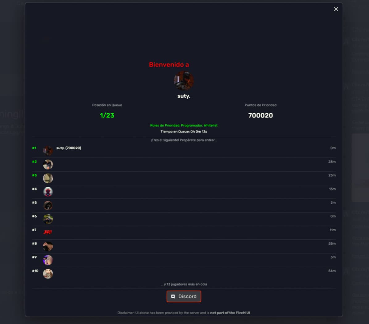 [STANDALONE] Queue System - FiveM Releases - Cfx.re Community