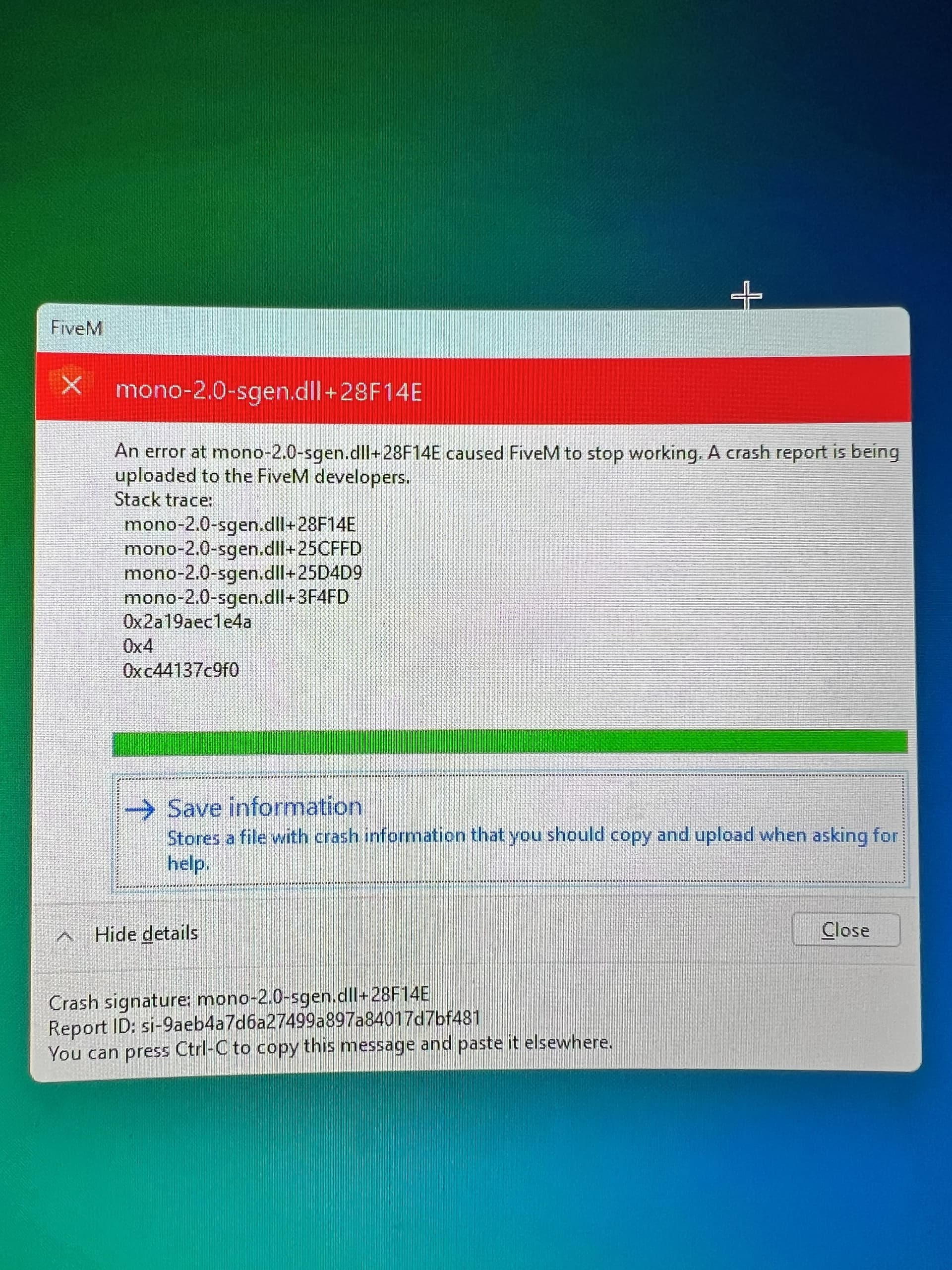 mono error - FiveM Client Support - Cfx.re Community