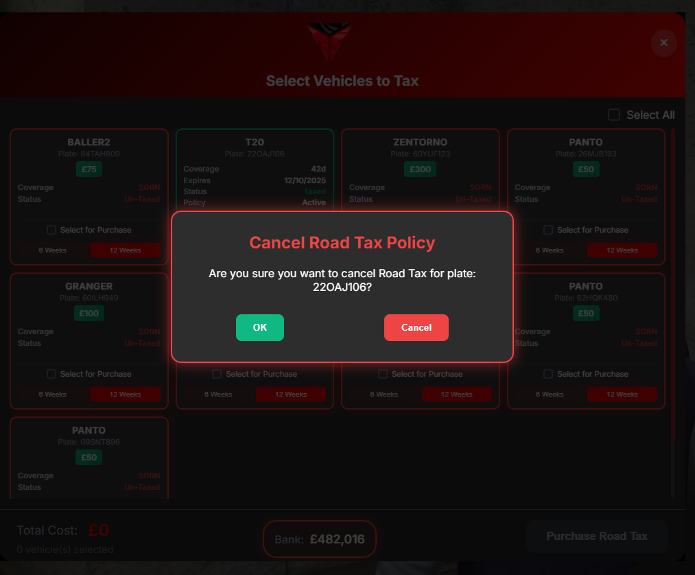 Vehicle Road Tax - FiveM Releases - Cfx.re Community