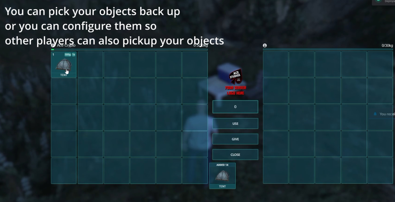 Inventory Placeable Props Script for FiveM (Zones, Ownership ...
