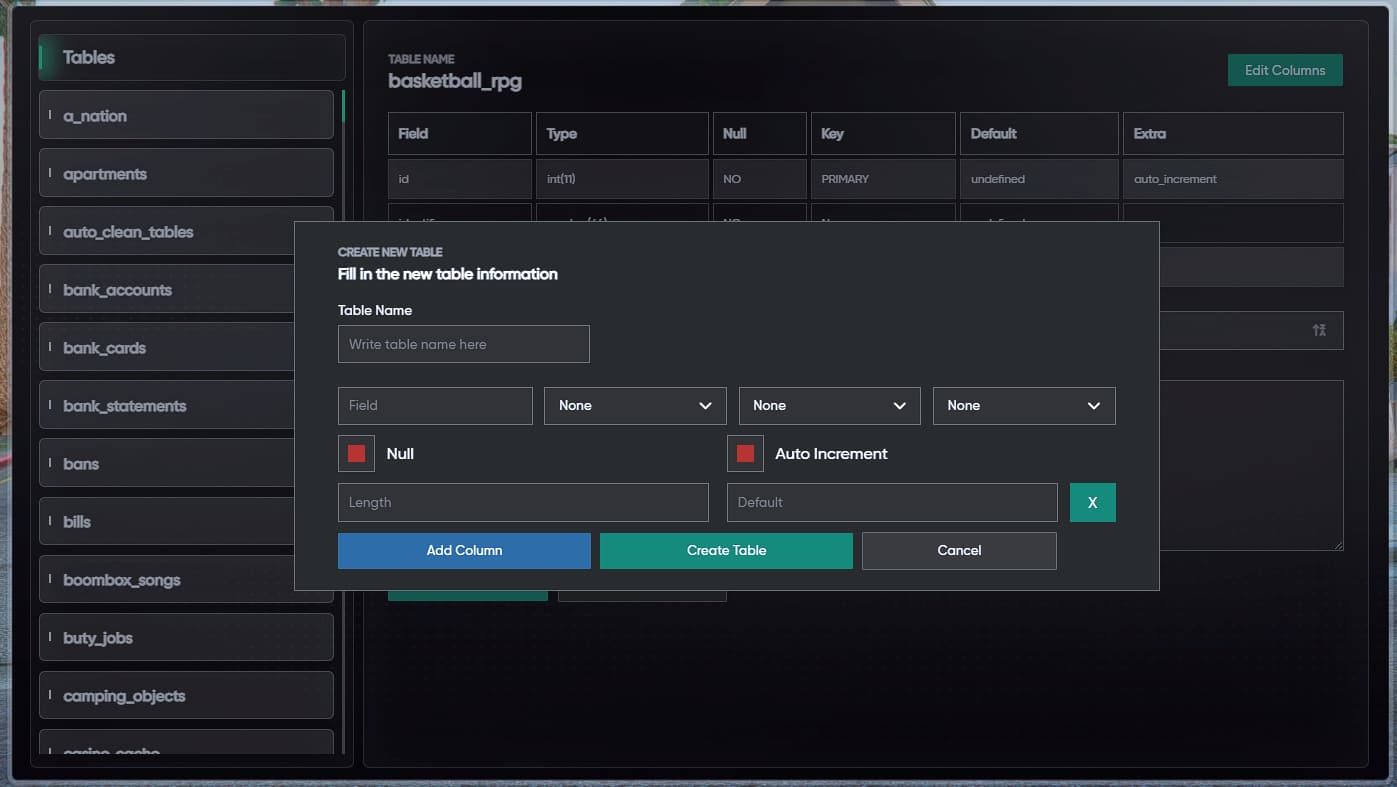Database Management - FiveM Releases - Cfx.re Community