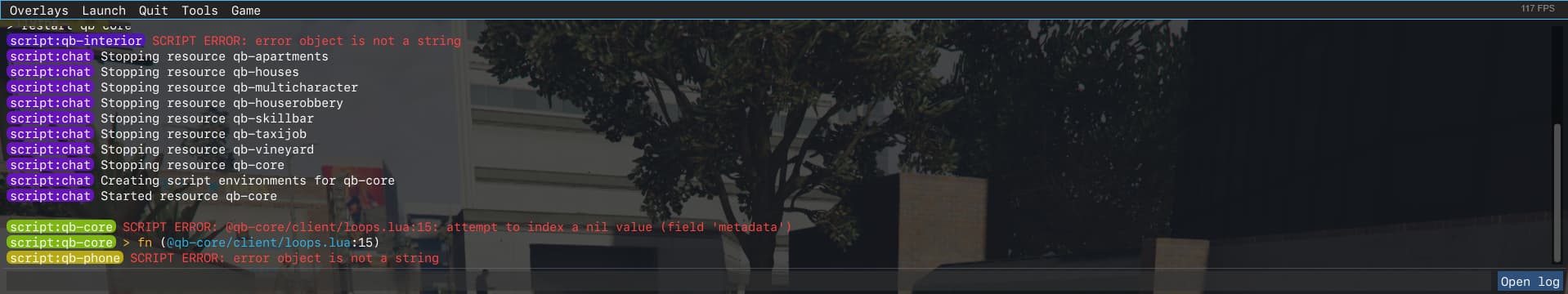 Attemp to index a nil value (field 'metadata') - QBCore - Cfx.re Community Attemp to index a nil value (field 'metadata') - QBCore - Cfx.re Community