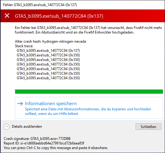 Game Crash on server GTA5_b3095.exe!sub_140772C84 (0x 137) - FiveM Client Support - Cfx.re Community