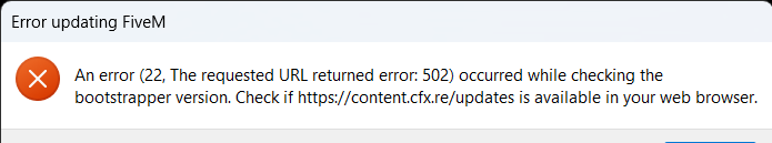 Error 502 - FiveM Discussion - Cfx.re Community
