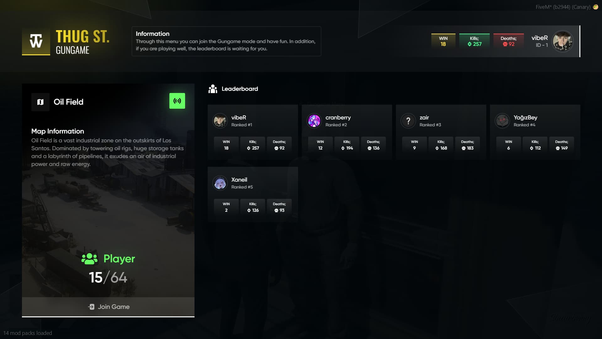 Thug Gungame (with Map Voting, Leaderboard Systems) - FiveM Releases - Cfx.re Community