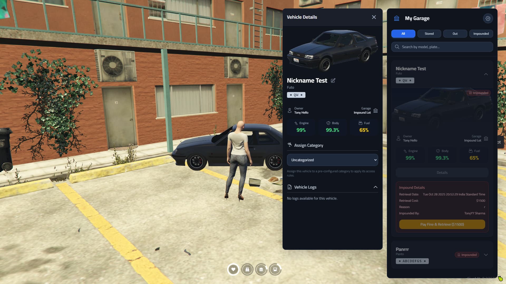 Advanced garages - Shareable Vehicle keys - FiveM Releases - Cfx.re ...