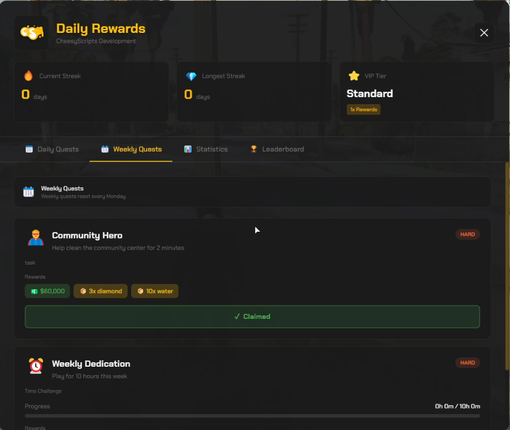 CS Daily | Advanced Daily System [ESX/QB] - FiveM Releases - Cfx.re ...