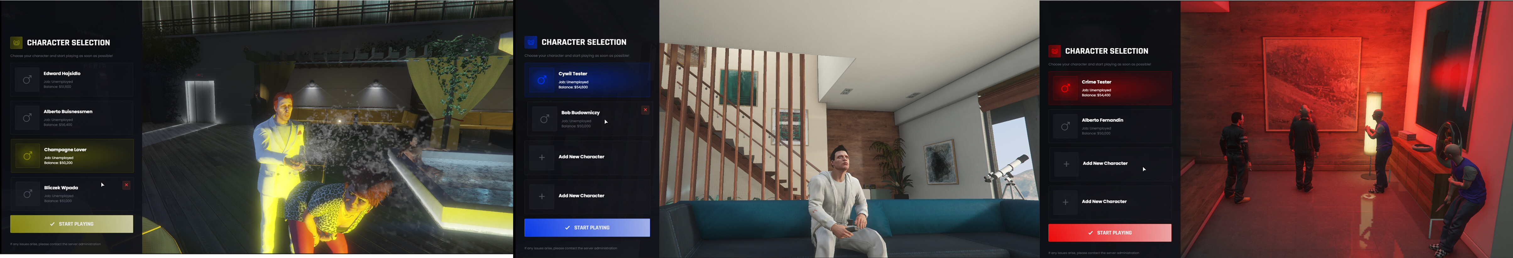 [PAID] [ESX, QBOX, QBCORE] MultiCharacter + identity | pinkFrog.io Cinematic scenes with music ...