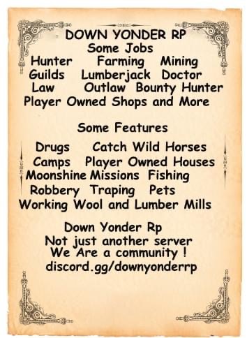 Down yonder rp - Server Bazaar - Cfx.re Community