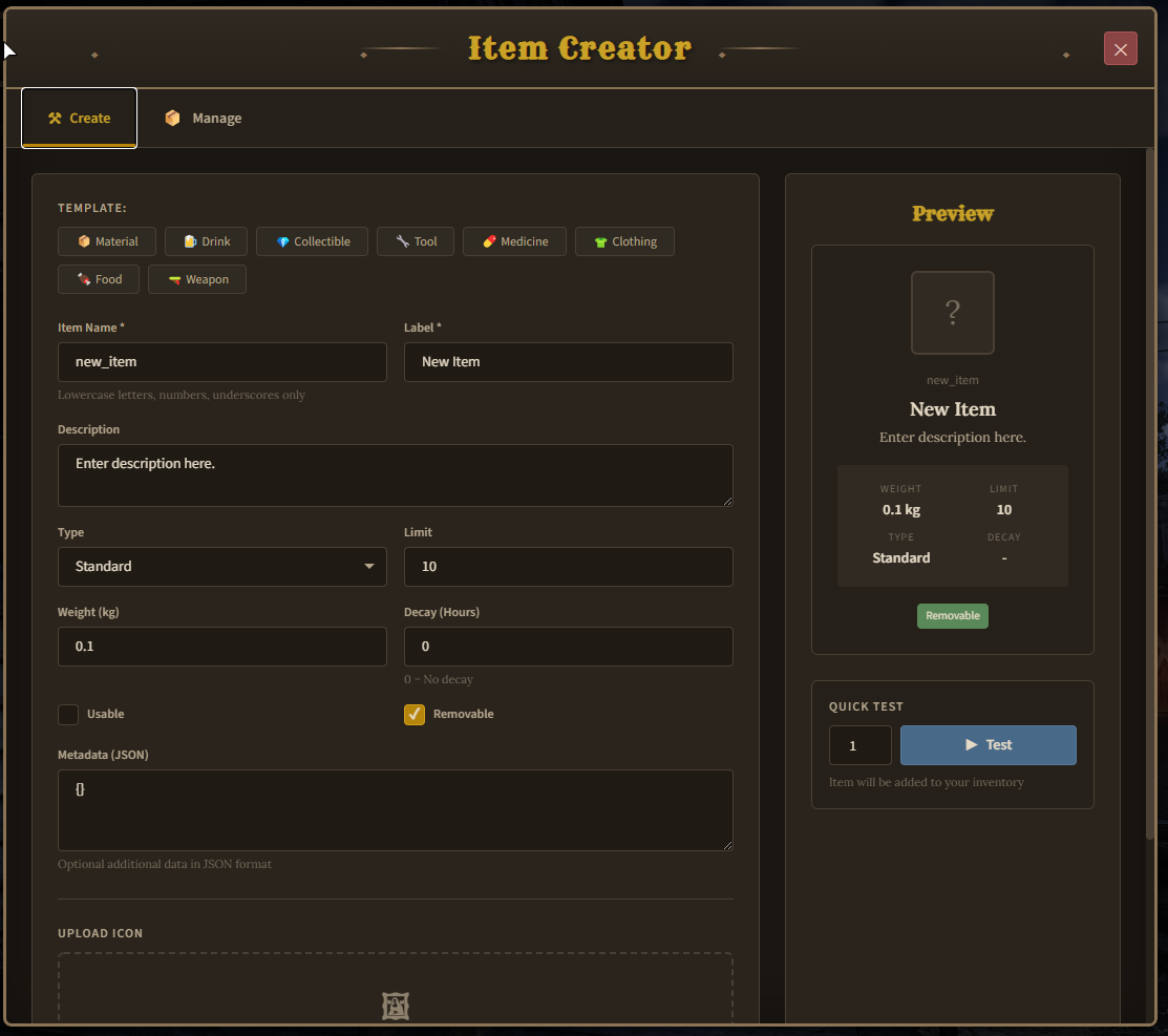 # 🛠️ CY-Itemscreator - Ingame Item Management Panel [VORP] - RedM ...
