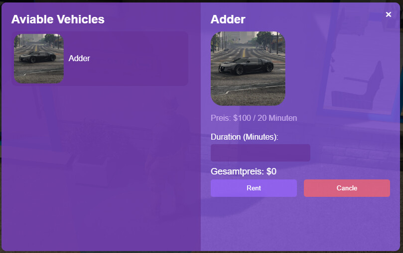 [ESX] Vehicle Rental Script - FiveM Releases - Cfx.re Community
