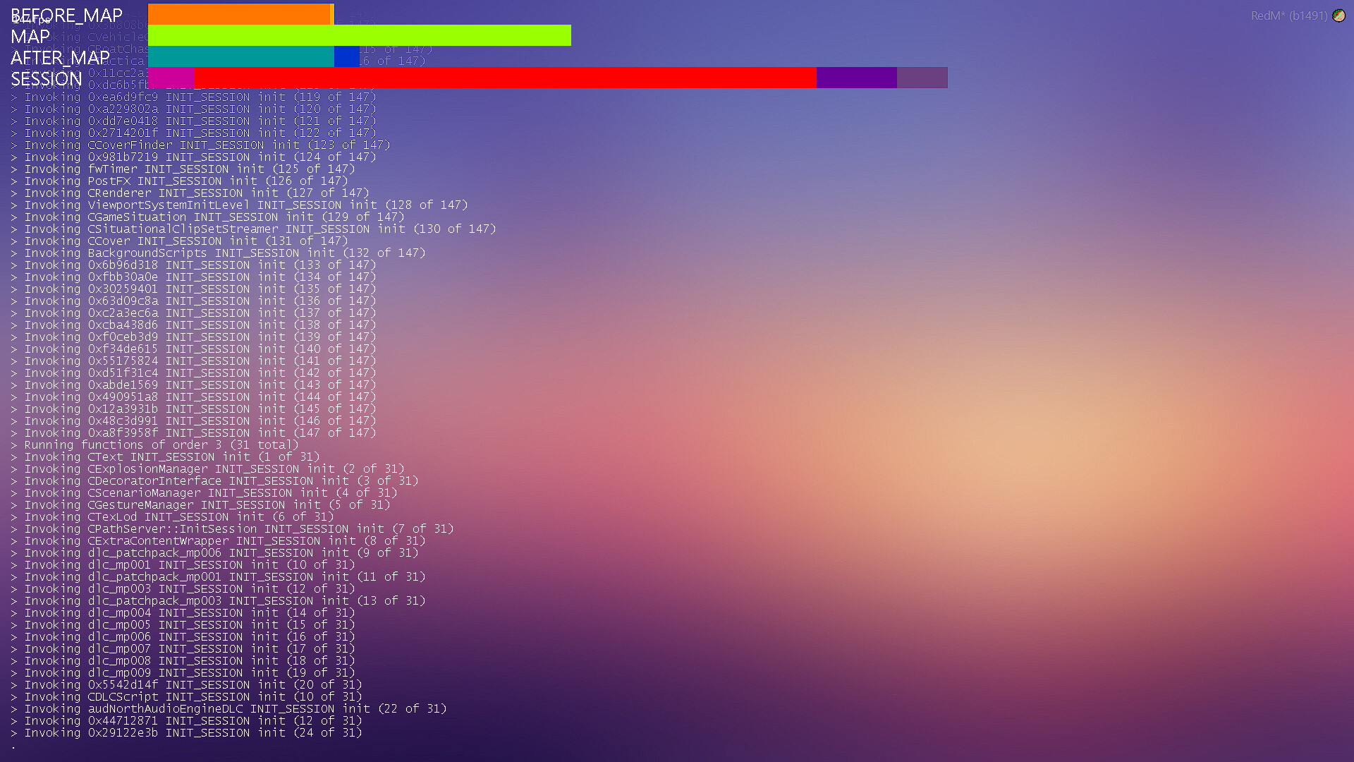 Loading screen of my server starts with a log console of INIT LOAD FUNCTIONS, can't disable it ...