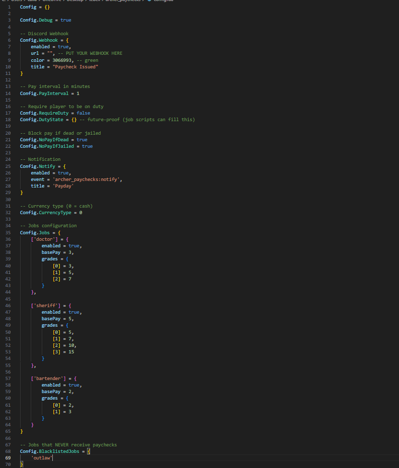 Archer_paychecks [VORP] - RedM Releases - Cfx.re Community