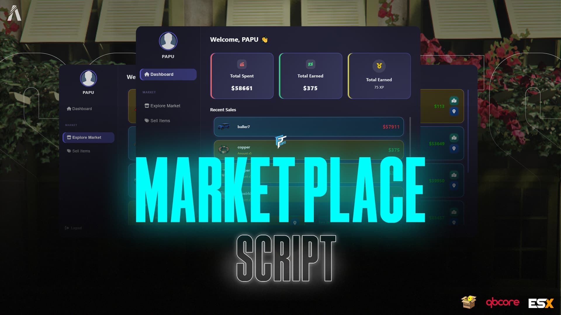 [Release] [ESX / QB / OX] Market Place With Xp System / Buy & Selling ...