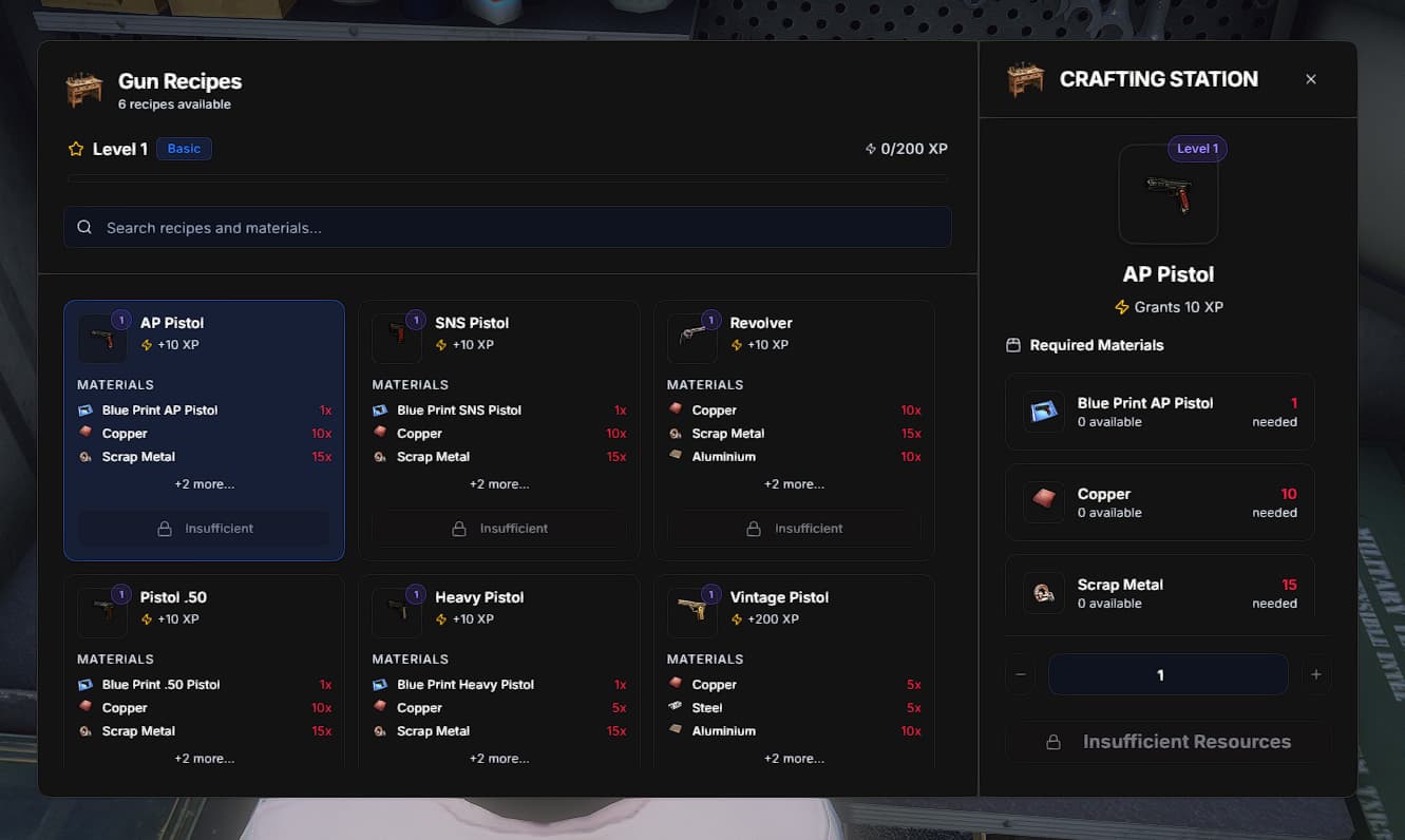 [QB / QBOX / ESX ] ADVANCED CRAFTING SCRIPT - FiveM Releases - Cfx.re ...