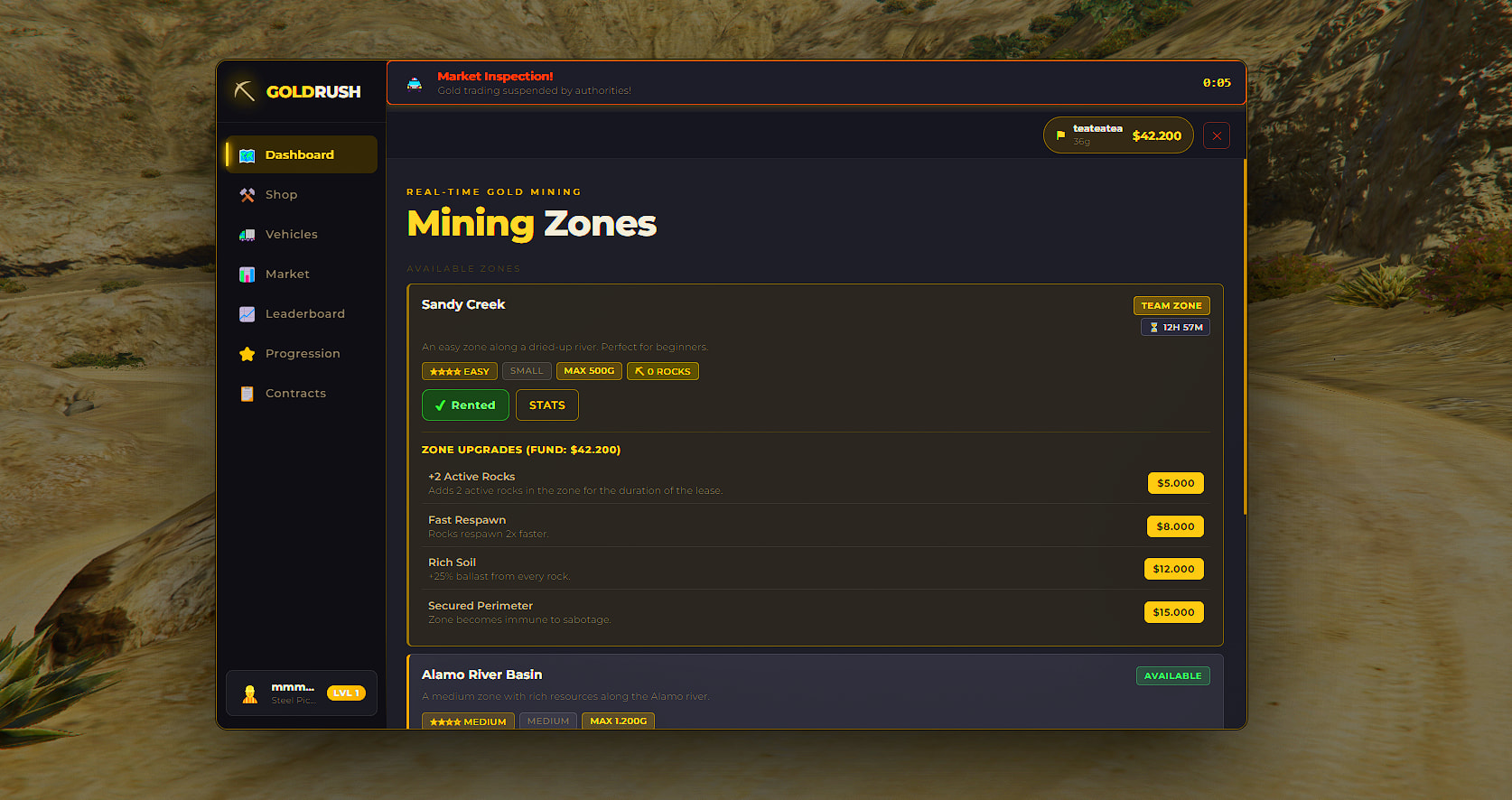 [QB/QBOX/ESX] MM Gold Rush | Custom Minigames, Realistic Mining, etc ...