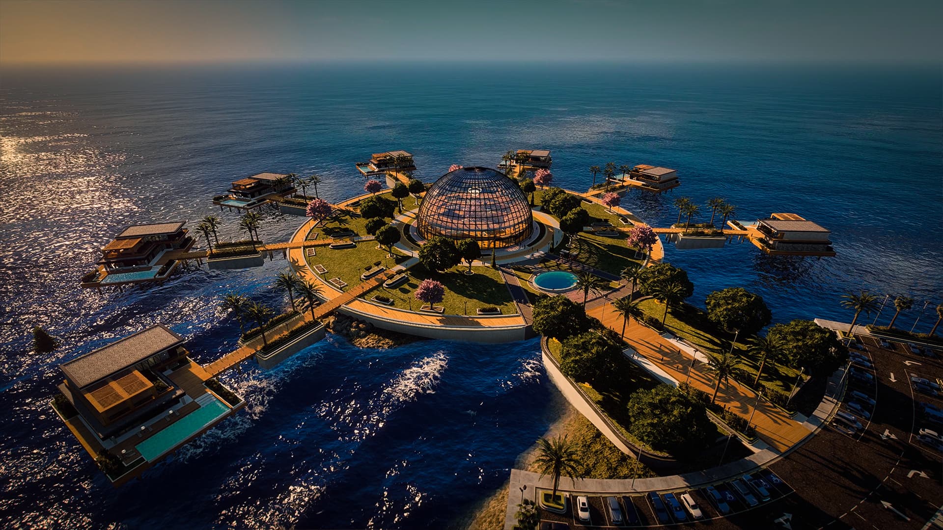 MARINA DECK RESORT – Luxury Over-Water Resort | 7 Villas + 2-Floor Dome ...