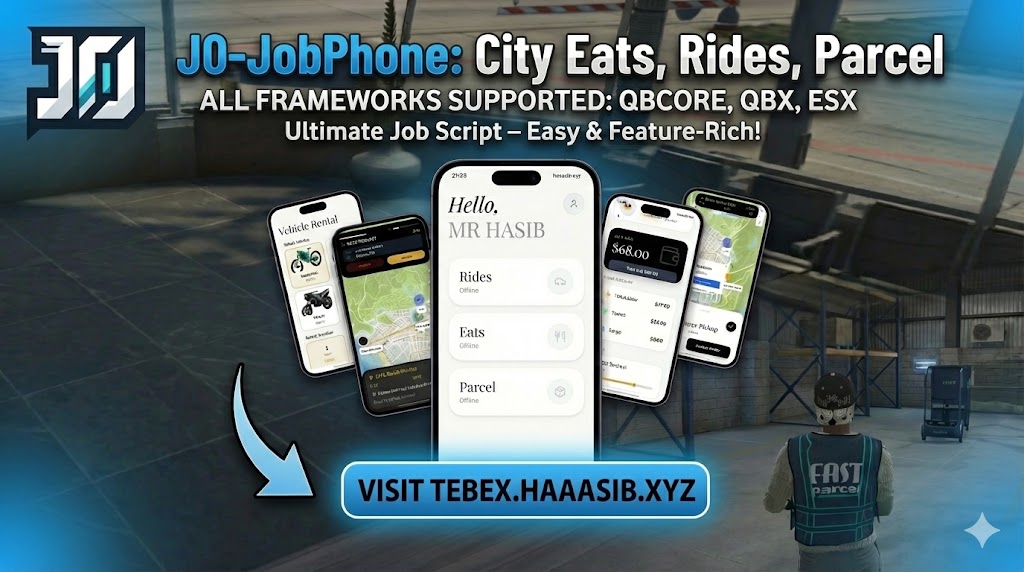 3-in-1 Job Phone – Eats | Rides | Parcel (Sleek UI Custom Props ...