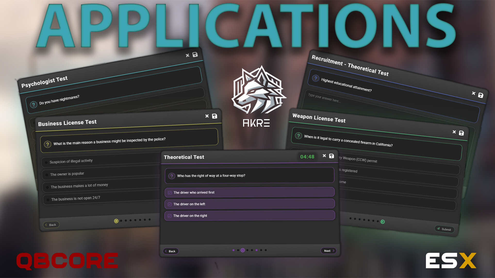 [ESX] & [QBCORE] Akre Applications - FiveM Releases - Cfx.re Community