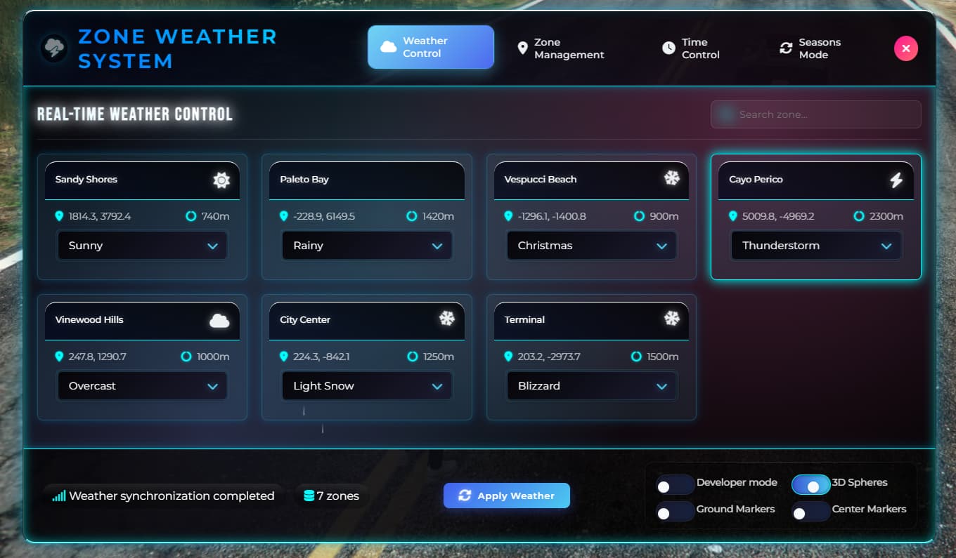 Zone Weather System v2.0 [ESX/QB/QBOX] Now with Time Control AND Season Mode - FiveM Releases ...