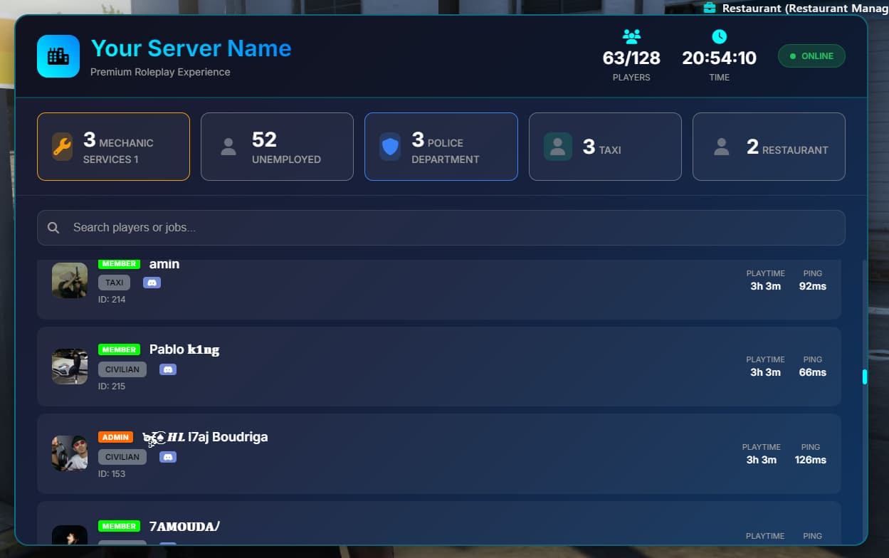 [FREE] Advanced Scoreboard System for QBCore - FiveM Releases - Cfx.re Community