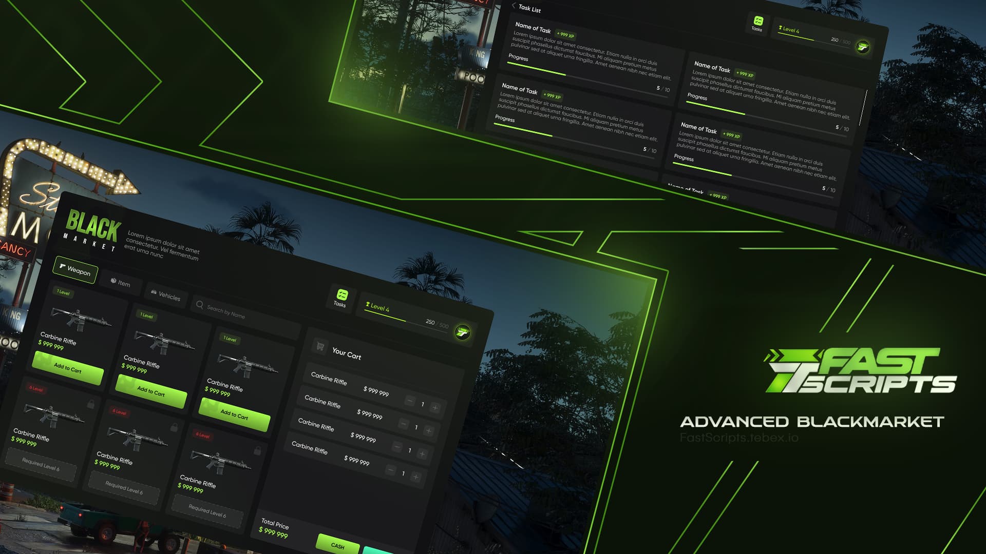 FiveM Advanced Blackmarket | Task and Level System | Fast Scripts ...