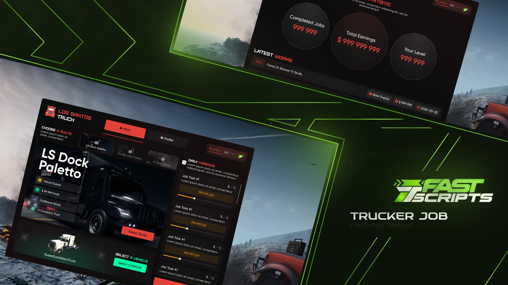 Fast Scripts Trucker Job FiveM [ESX/QBCore/QBox] - FiveM Releases - Cfx.re Community