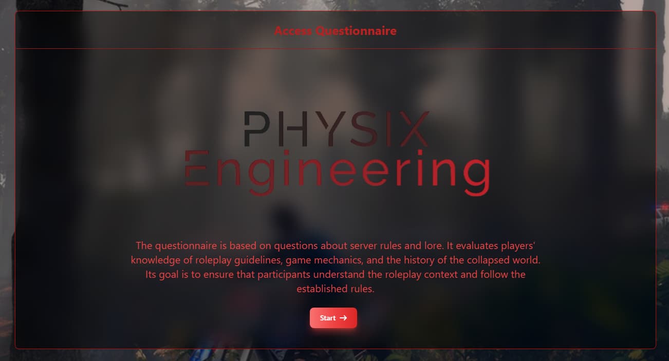 Access Questionnaire/Test/Whitelist - P6 Whitelist [ESX/QBCore ...