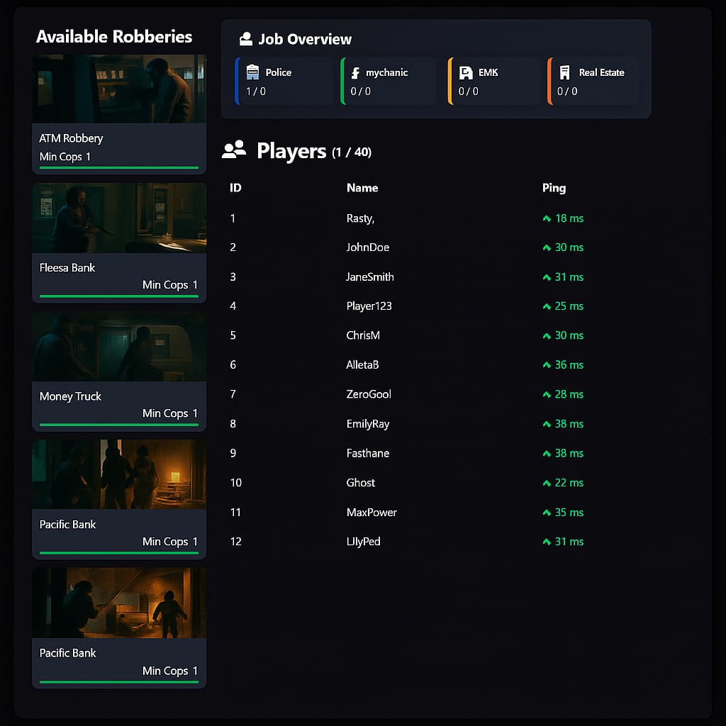 QBCore Advanced Scoreboard - FiveM Releases - Cfx.re Community