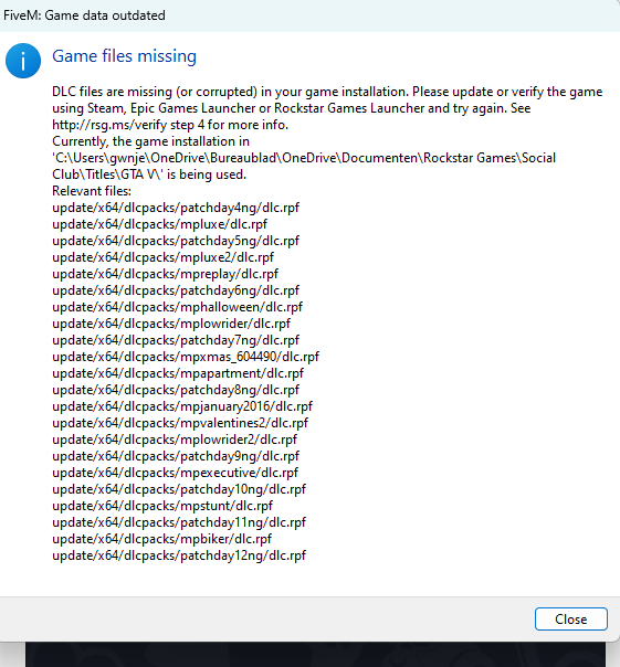 DLC game files missing - FiveM Client Support - Cfx.re Community