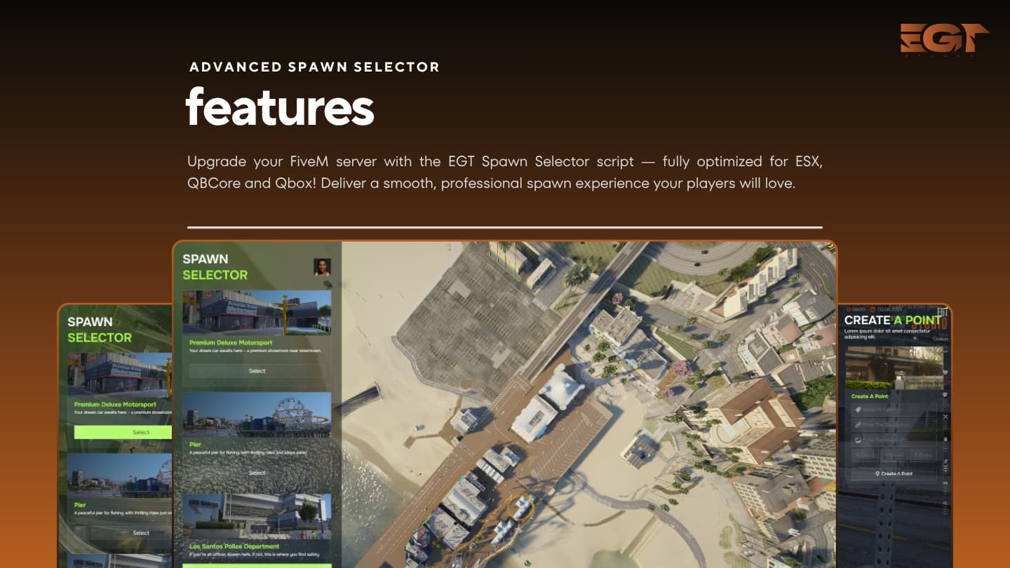 [ESX/QBCORE/QBOX] | Spawn Selector | /addspawn Admin Command | No ...