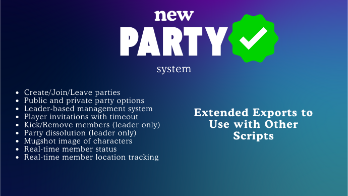 Advanced party system - morello's group - [esx-qb/qbx-standalone ...