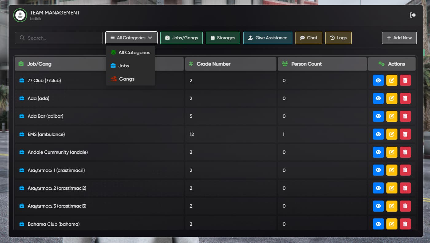 Fivem Team Management - Advanced Job/Gang/Stash Management | Easy Team Assistance - FiveM ...