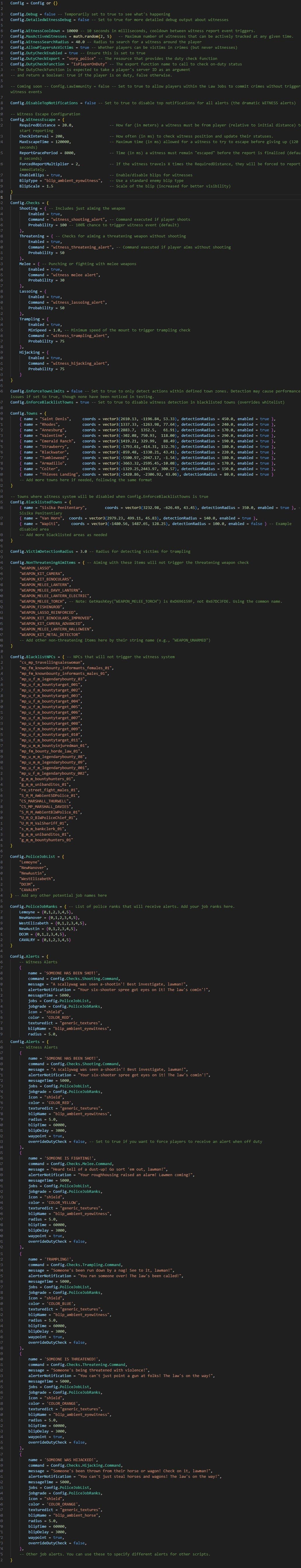 WITNESSES 👁️‍🗨️ | REDM Native NPC Crime Reporting & Law Enforcement ...