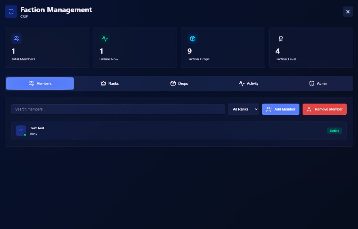 Faction/Gang Management System - FiveM Search