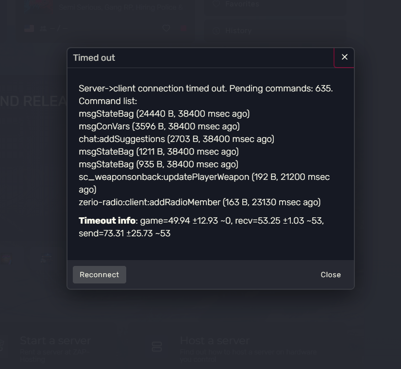 Timeouts, unable to connect to any server - FiveM Client Support - Cfx ...
