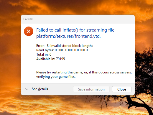 i cant start up my fivem everytime i start it it loads to the menu and says failed to call ...