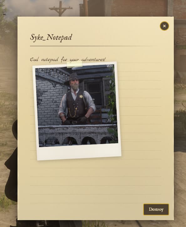 Syke_Notepad | RedM Script | RSG - RedM Releases - Cfx.re Community