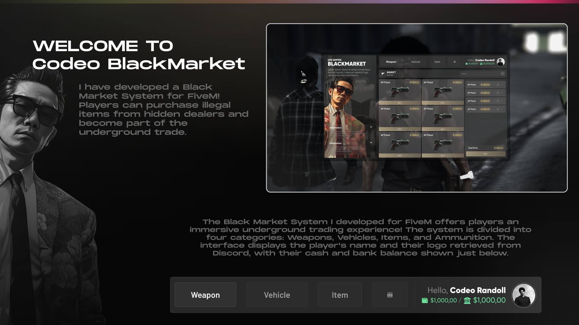 Codeo BlackMarket - Advanced BlackMarket Script (ESX-QB) - FiveM Releases - Cfx.re Community