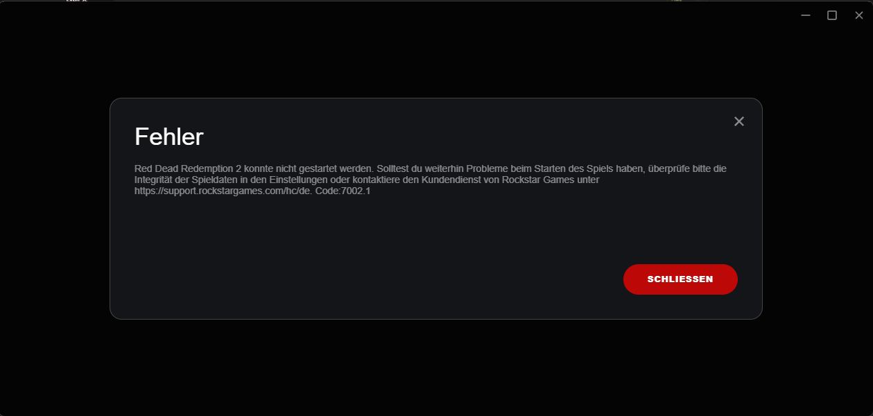 Error Code 7002.1 only appears when launching RedM. - RedM Client ...