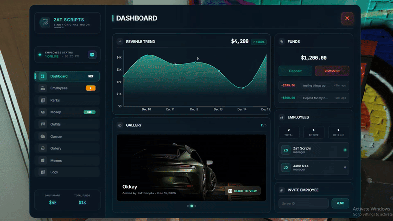 BOSS MENU AND MANAGEMENT WITH ADMIN PANEL [QBCore / ESX / QBOX] - FiveM Releases - Cfx.re Community