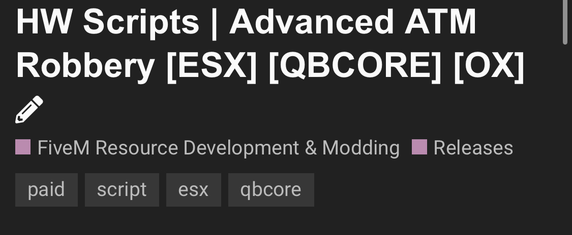 HW Scripts | Advanced ATM Robbery [ESX] [QBCORE] [OX] - FiveM Releases ...