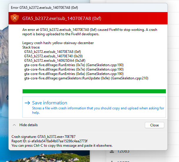 Fix crash - FiveM Client Support - Cfx.re Community